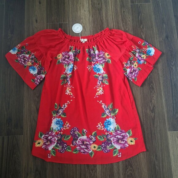 Umgee | Dresses | Nwt Umgee Dress Floral Boho Style Short Sleeve | Poshmark